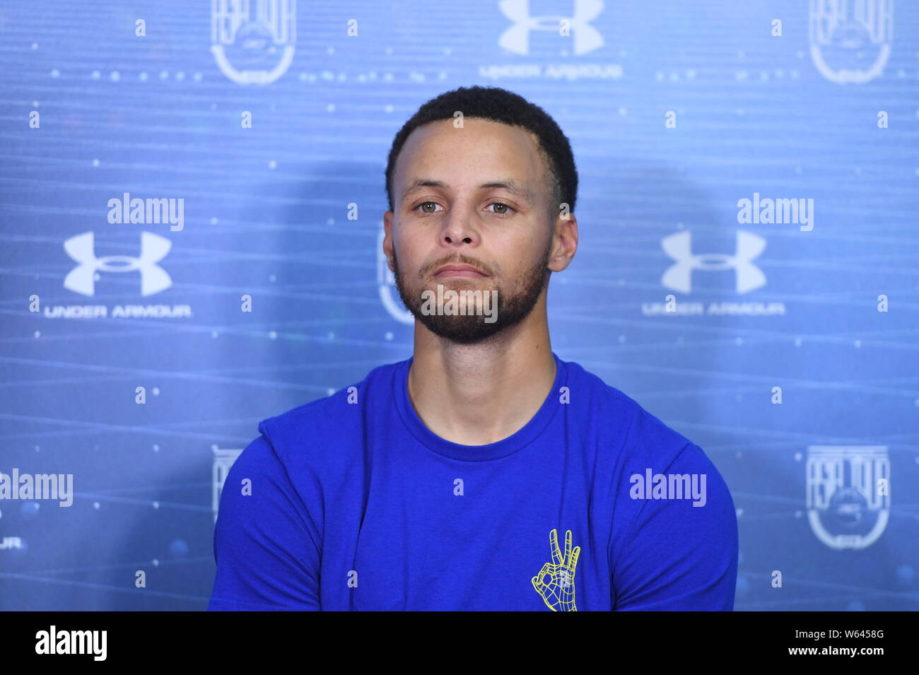 NBA star Stephen Curry of Golden State Warriors is pictured at an ...