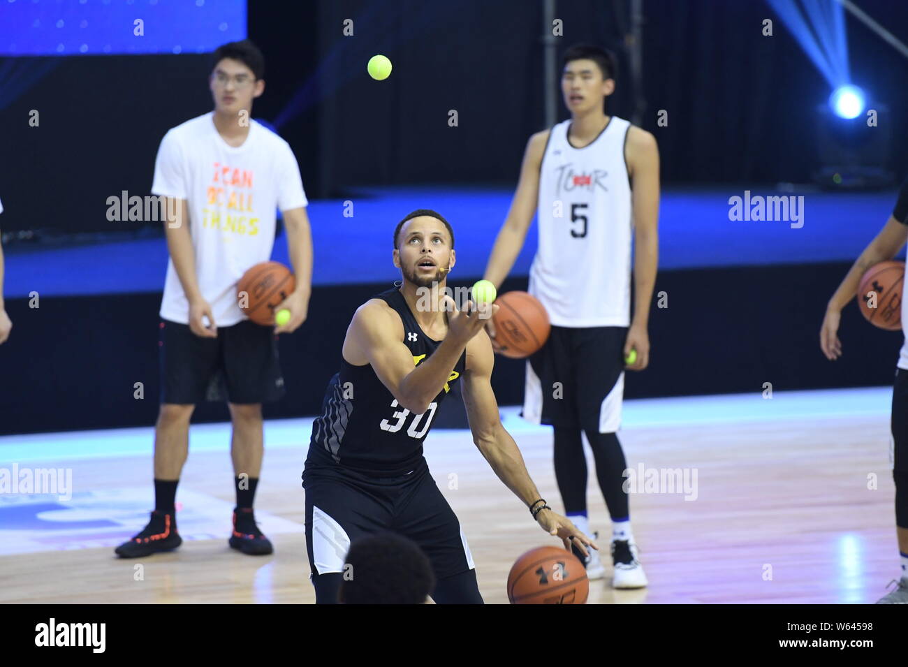 NBA star Stephen Curry of Golden State Warriors attends a fan meeting ...