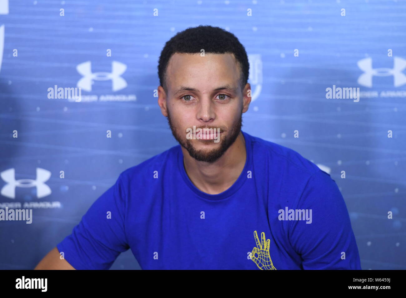 NBA star Stephen Curry of Golden State Warriors is pictured at an ...