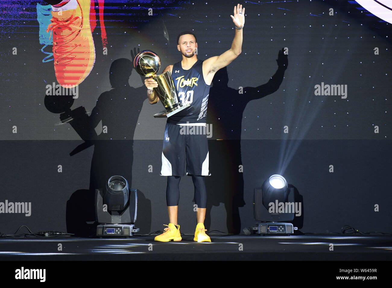 NBA star Stephen Curry of Golden State Warriors attends a fan meeting ...