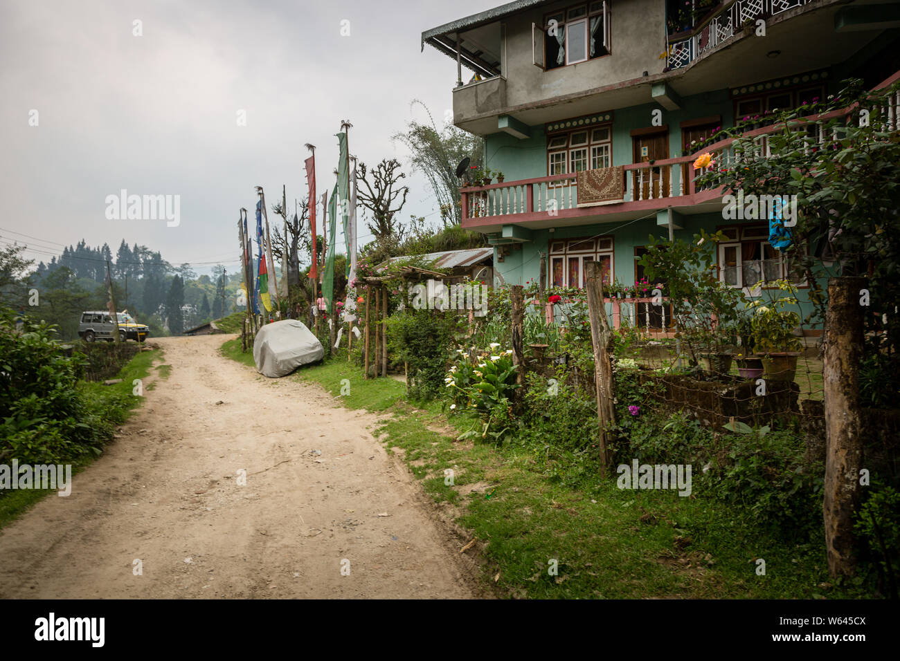View of the town of Yuksom in the state of Sikkim in India Stock Photo ...