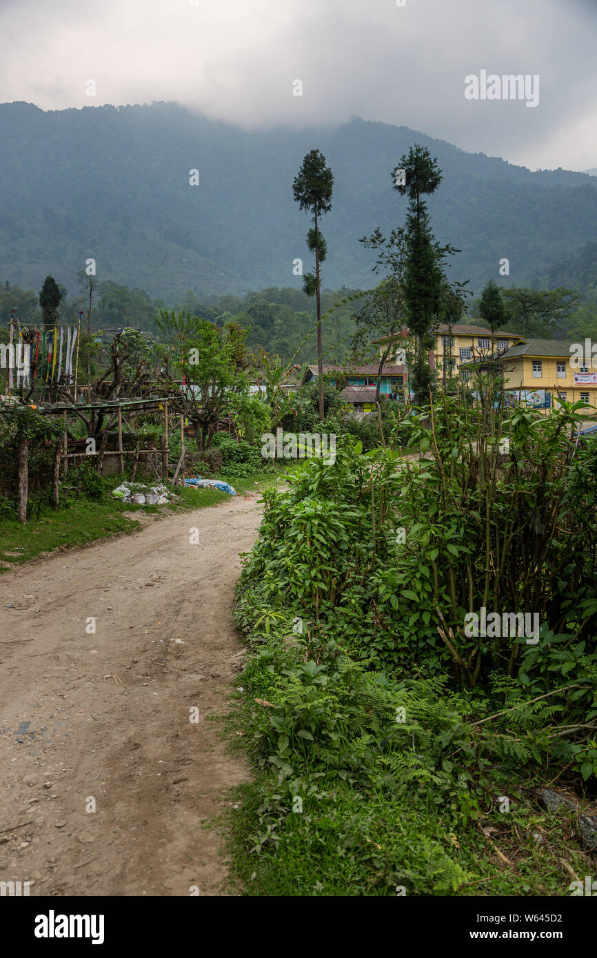 View of the town of Yuksom in the state of Sikkim in India Stock Photo ...