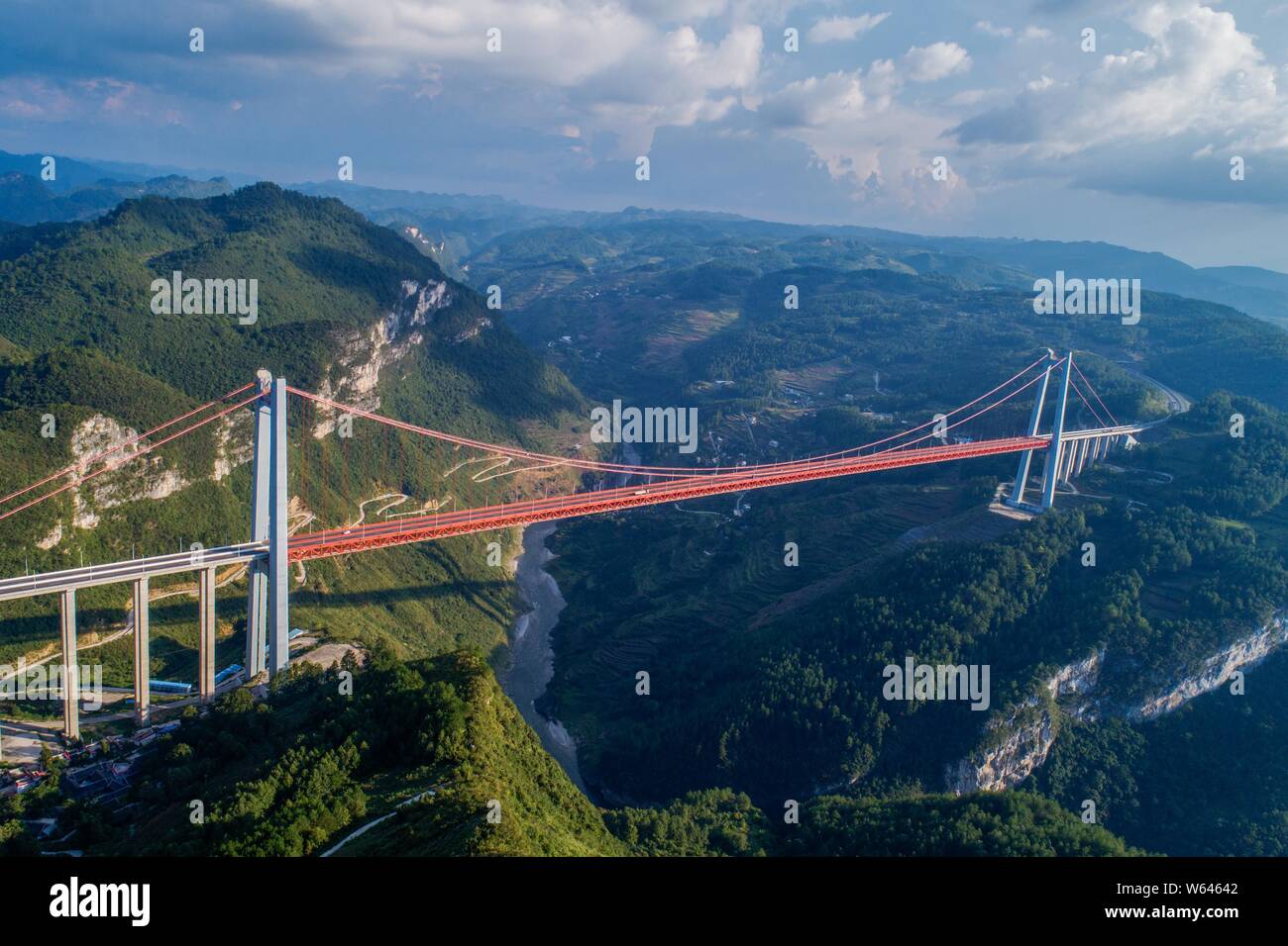 An aerial view of Qingshuihe Bridge or Qingshui River Bridge on the ...