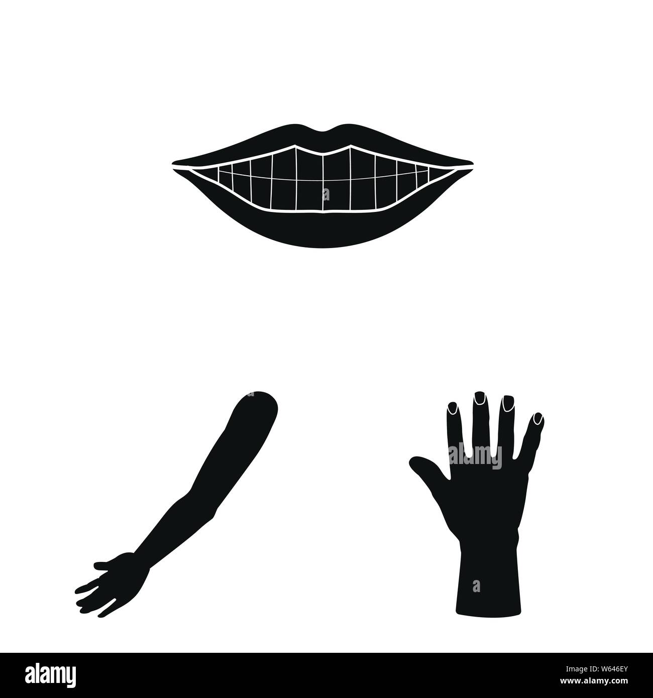 Vector design of body and part symbol. Set of body and anatomy stock ...