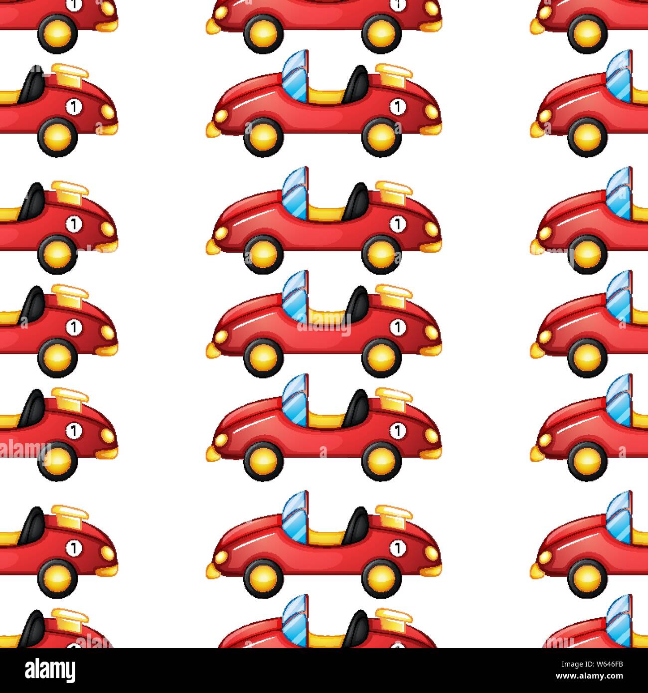 Seamless pattern tile cartoon with toy car illustration Stock Vector ...