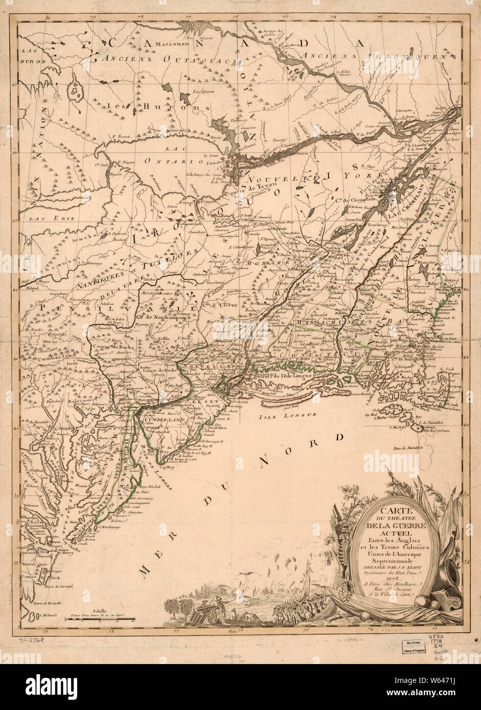 American Revolutionary War Era Maps 1750-1786 445 Carte du théatre de ...