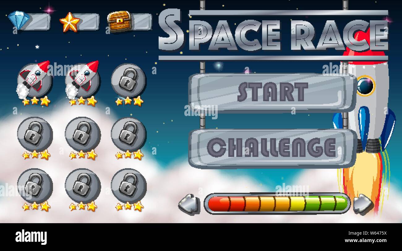 space game start background illustration Stock Vector Image & Art - Alamy