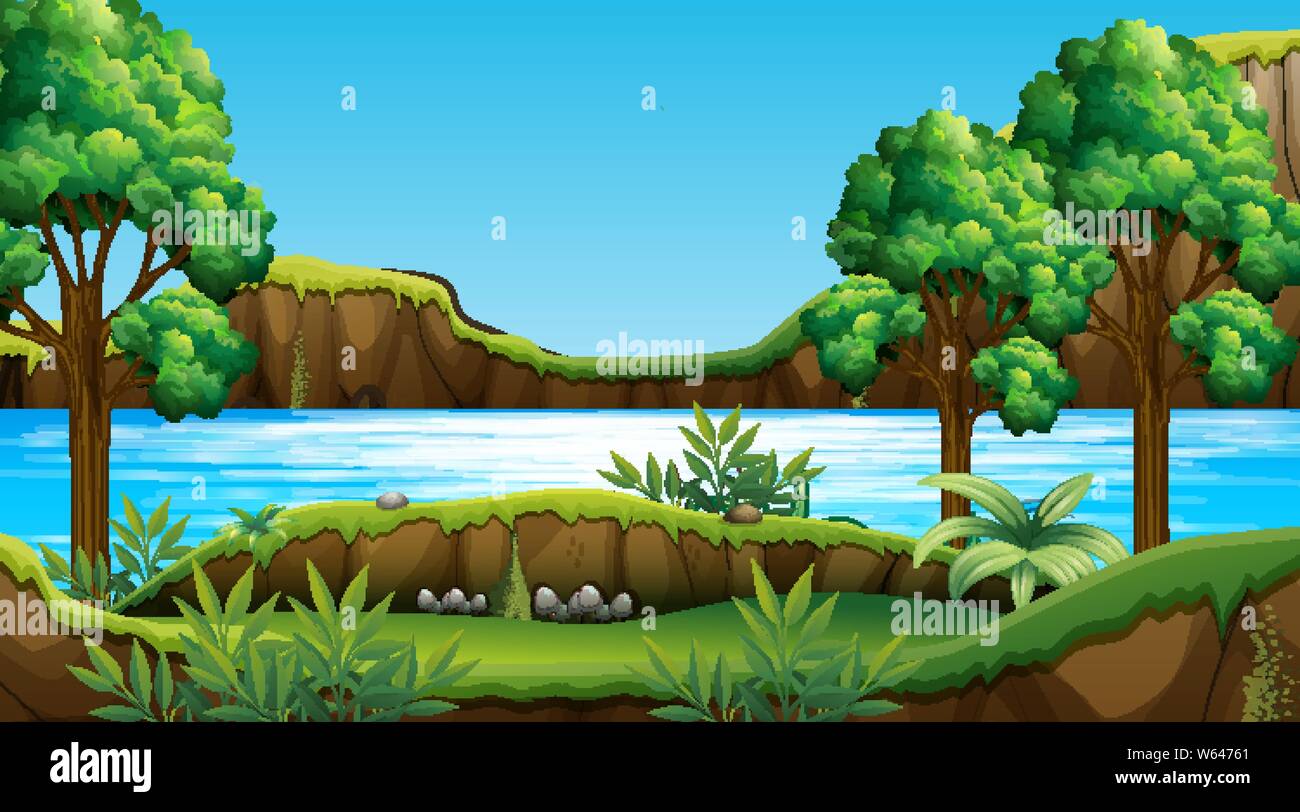 Empty background nature scenery illustration Stock Vector Image & Art ...