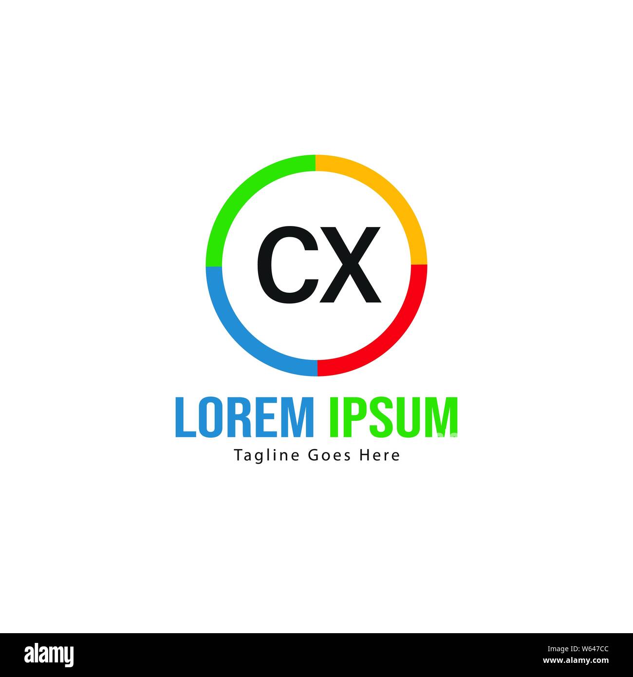 Initial CX logo template with modern frame. Minimalist CX letter logo ...