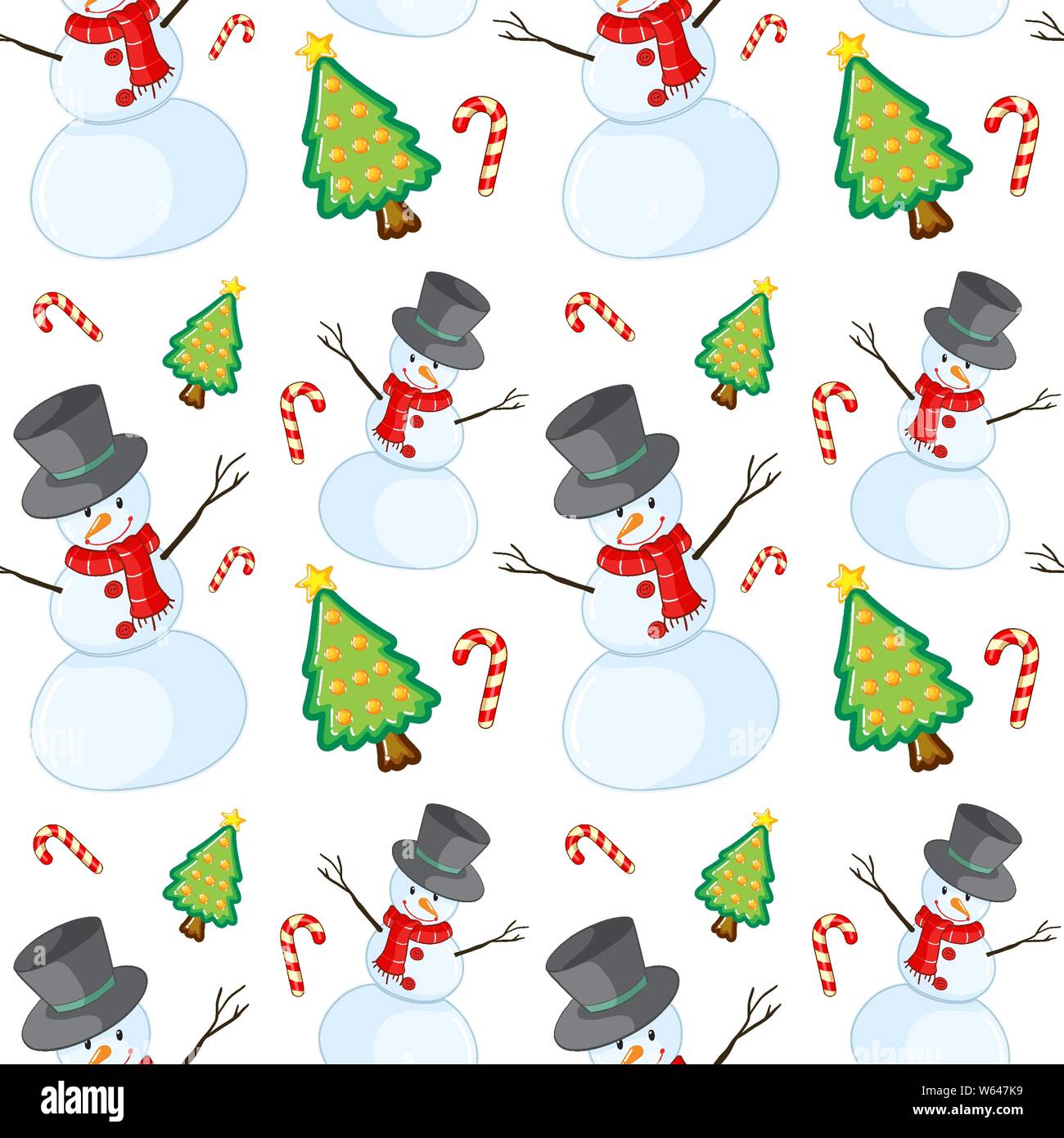 Seamless pattern tile cartoon with Christmas theme illustration Stock ...