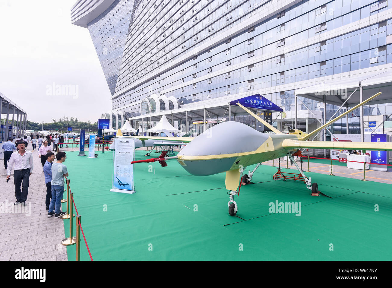 The Wing-Loong II Unmanned Aircraft System (UAS) is on display at an ...