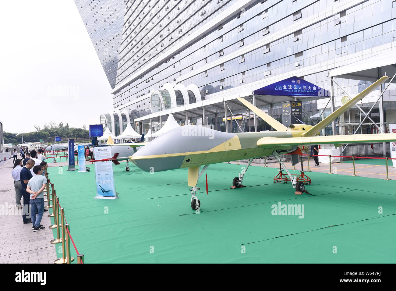 The Wing-Loong II Unmanned Aircraft System (UAS) is on display at an ...