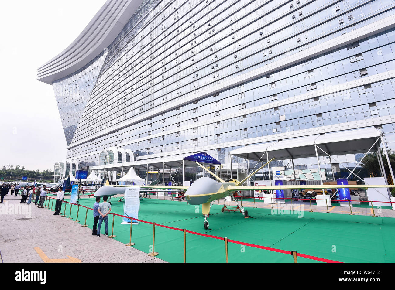 The Wing-Loong II Unmanned Aircraft System (UAS) is on display at an ...