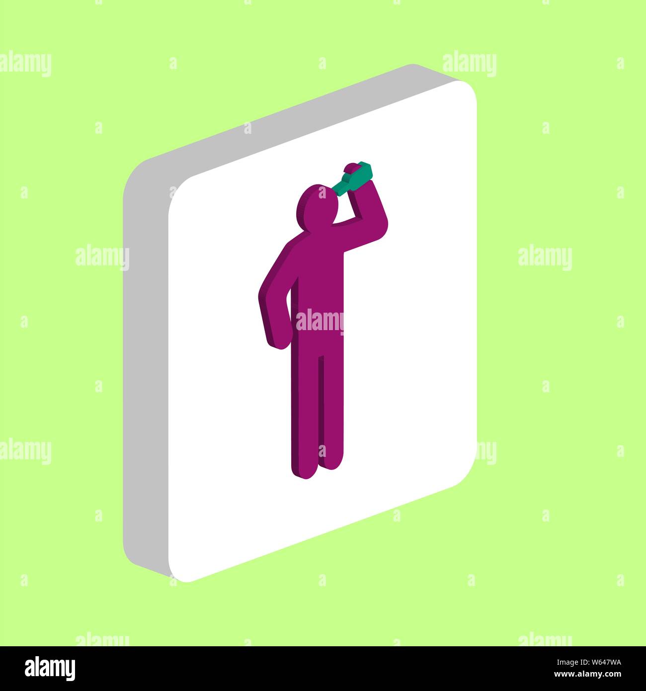 Alcoholic, Drunkard Simple vector icon. Illustration symbol design ...