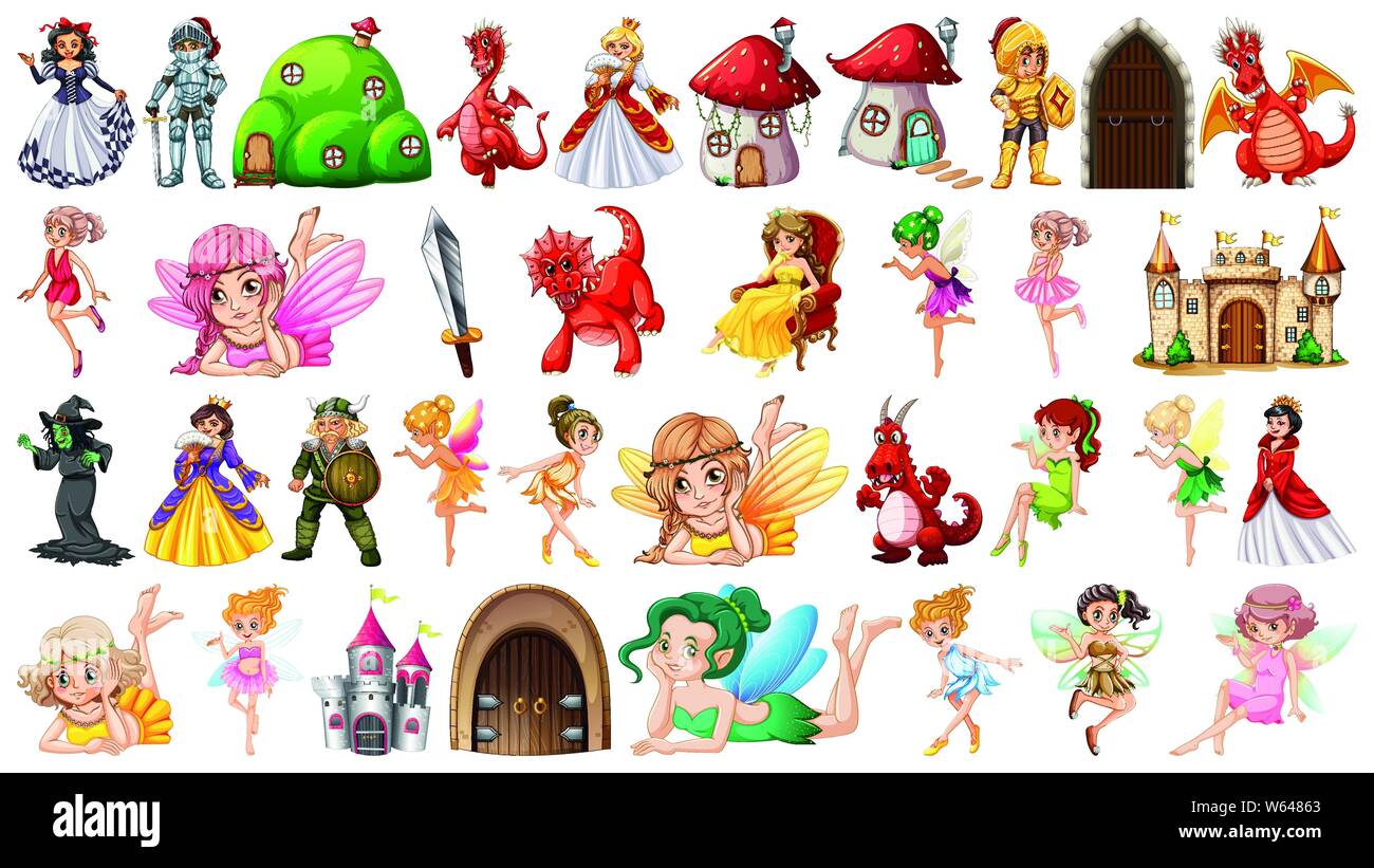Set of fantasy characters illustration Stock Vector Image & Art - Alamy