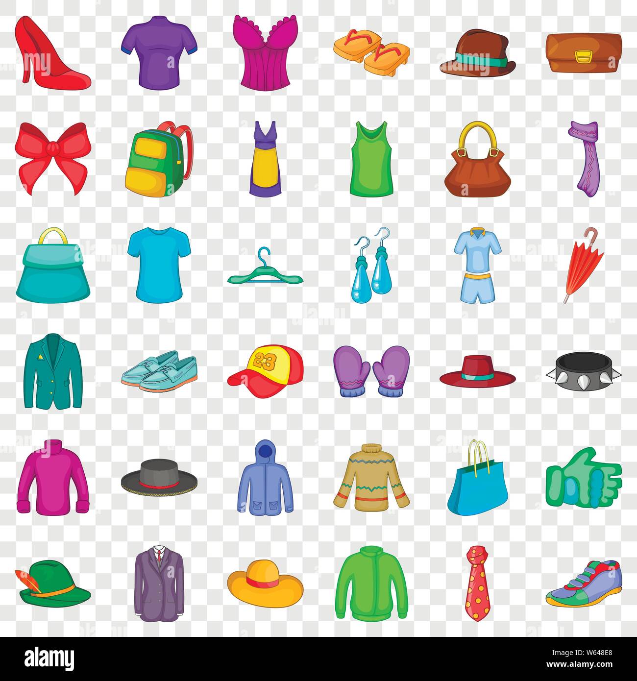 Fashion thing icons set, cartoon style Stock Vector Image & Art - Alamy