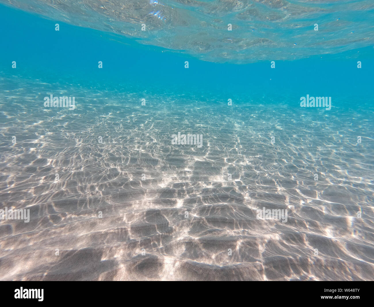 underwater background with sandy sea bottom. Beautiful texture of the ...