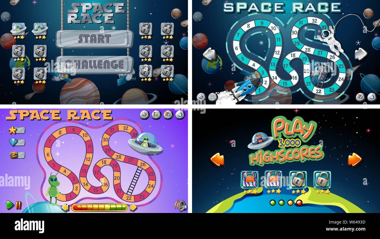 Set of space games illustration Stock Vector Image & Art - Alamy