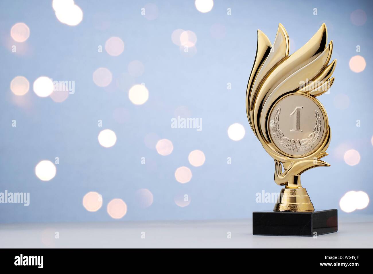 1st place or winners gold championship trophy with center medallion ...