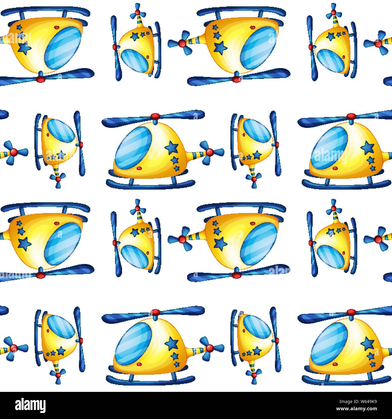 Seamless pattern tile cartoon with toy helicopter illustration Stock ...