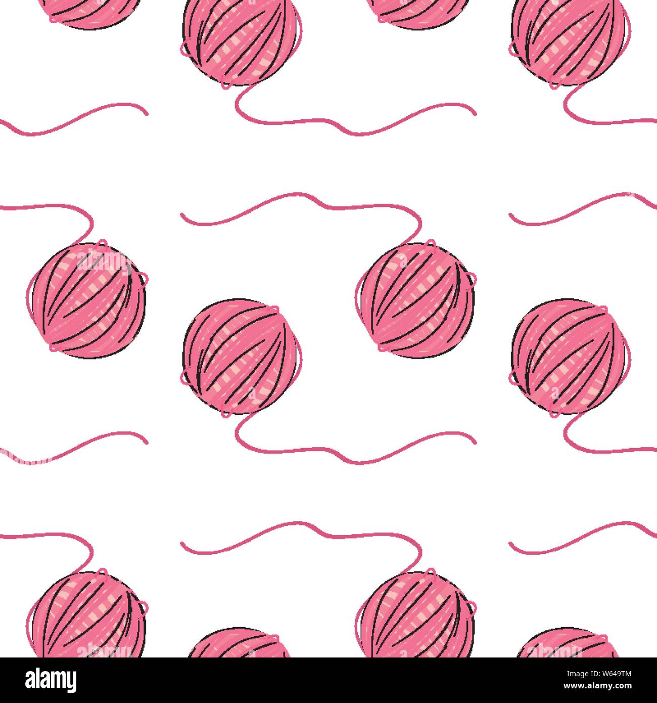 Cartoon illustration yarn wool clip Cut Out Stock Images & Pictures - Alamy