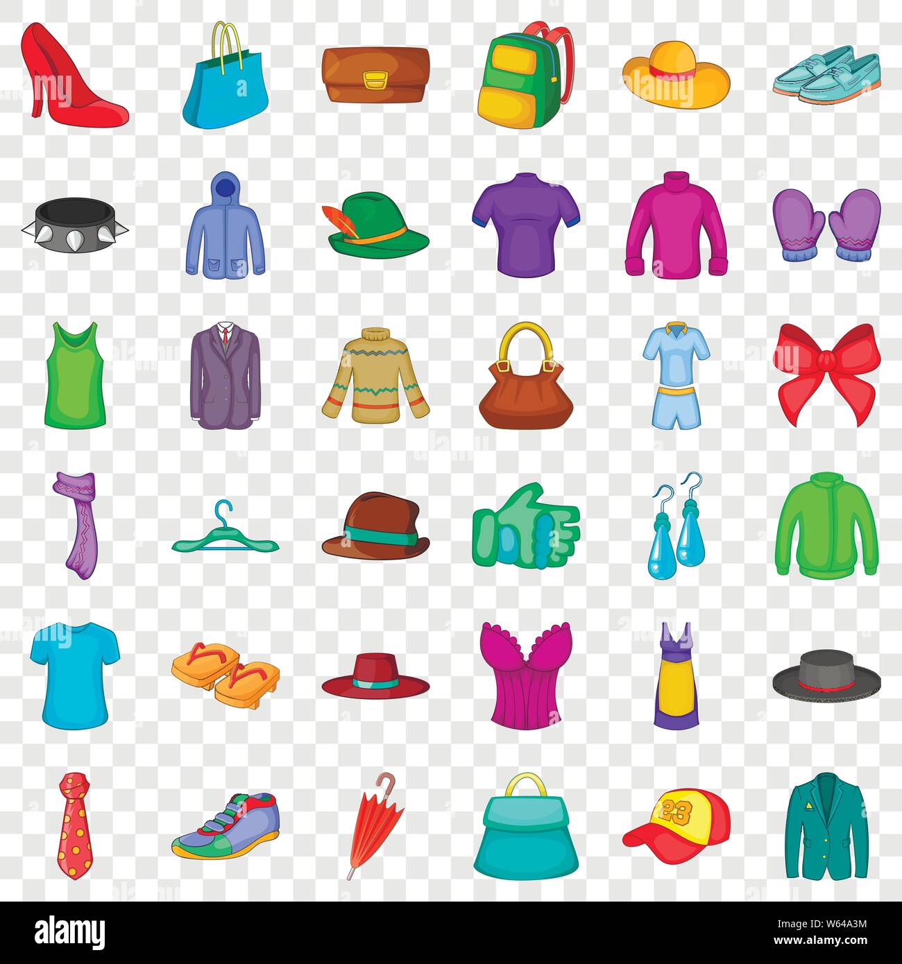 Jacket icons set, cartoon style Stock Vector Image & Art - Alamy