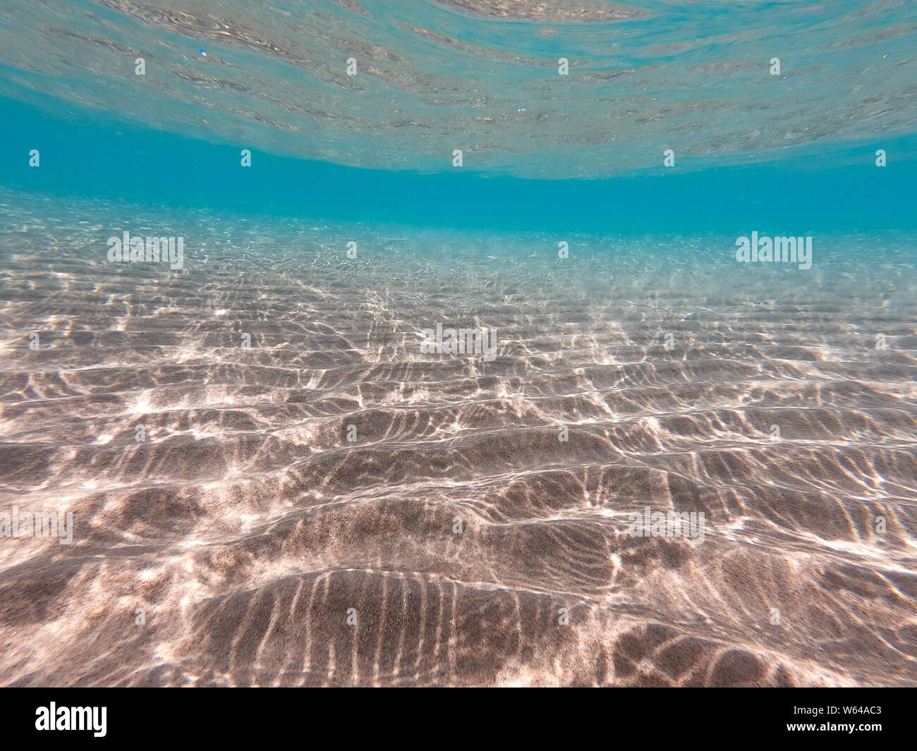 underwater background with sandy sea bottom. Beautiful texture of the ...