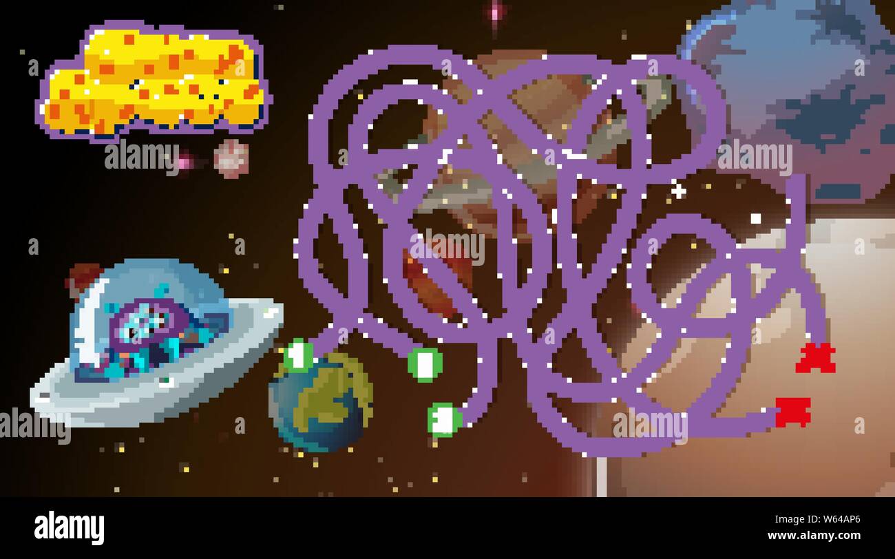 Alien space game background illustration Stock Vector Image & Art - Alamy