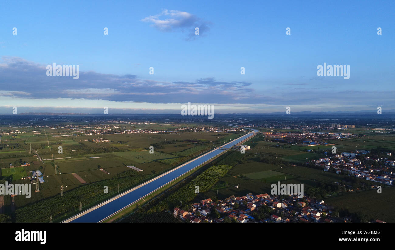 --FILE--An aerial view of the water channel on the Central (Middle ...
