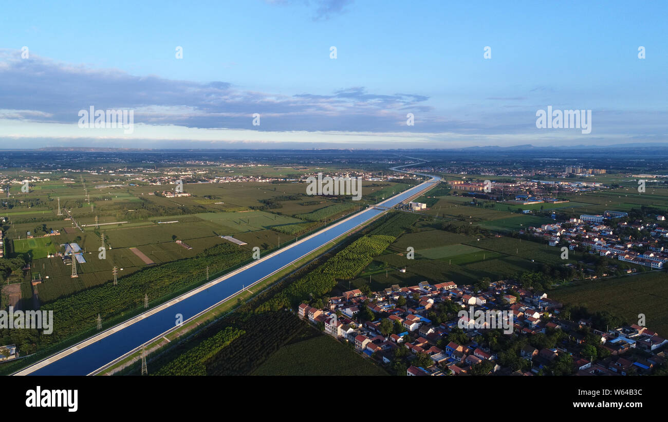 --FILE--An aerial view of the water channel on the Central (Middle ...