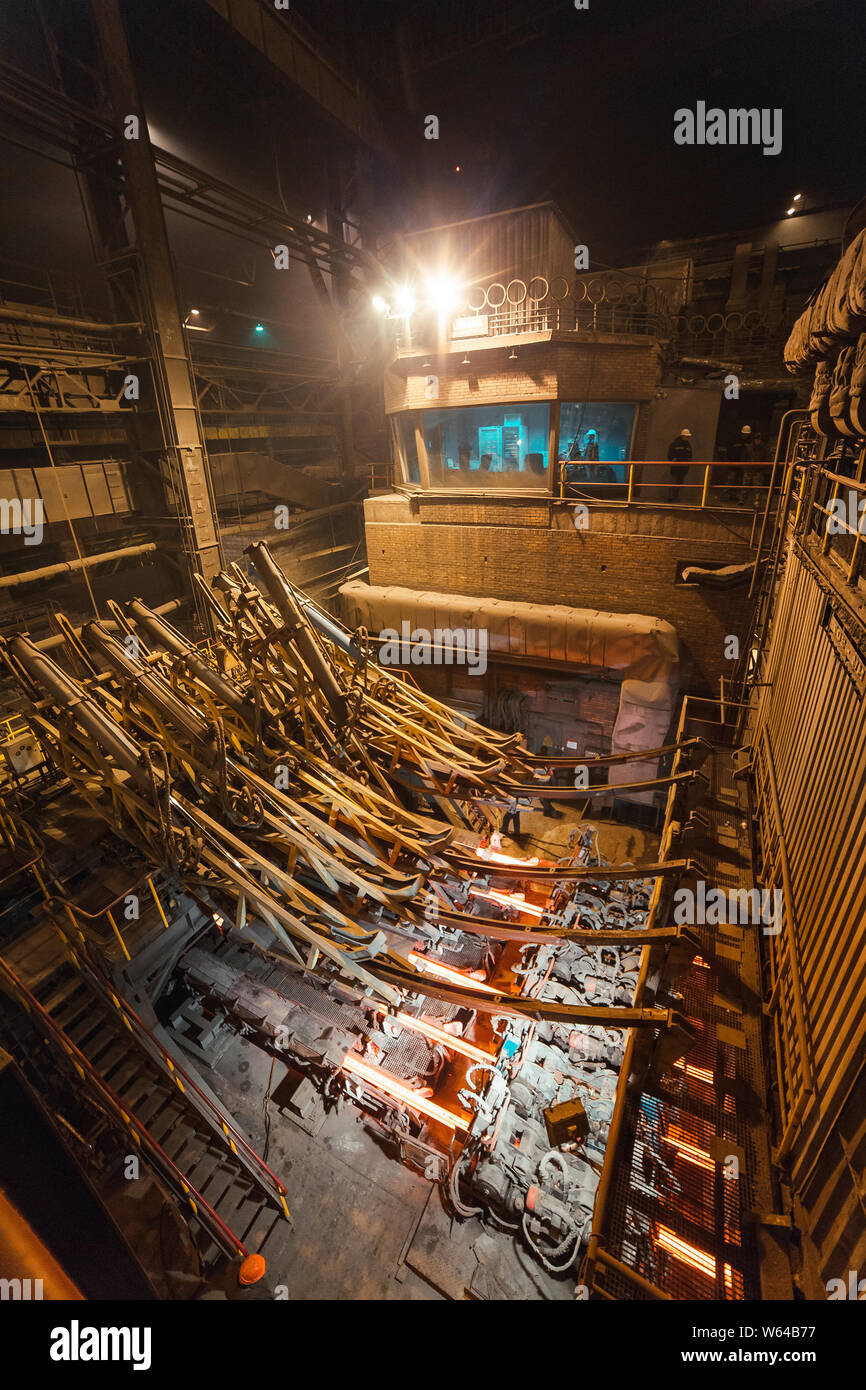 Hot billet bloom continuous casting, also called strand casting Stock ...