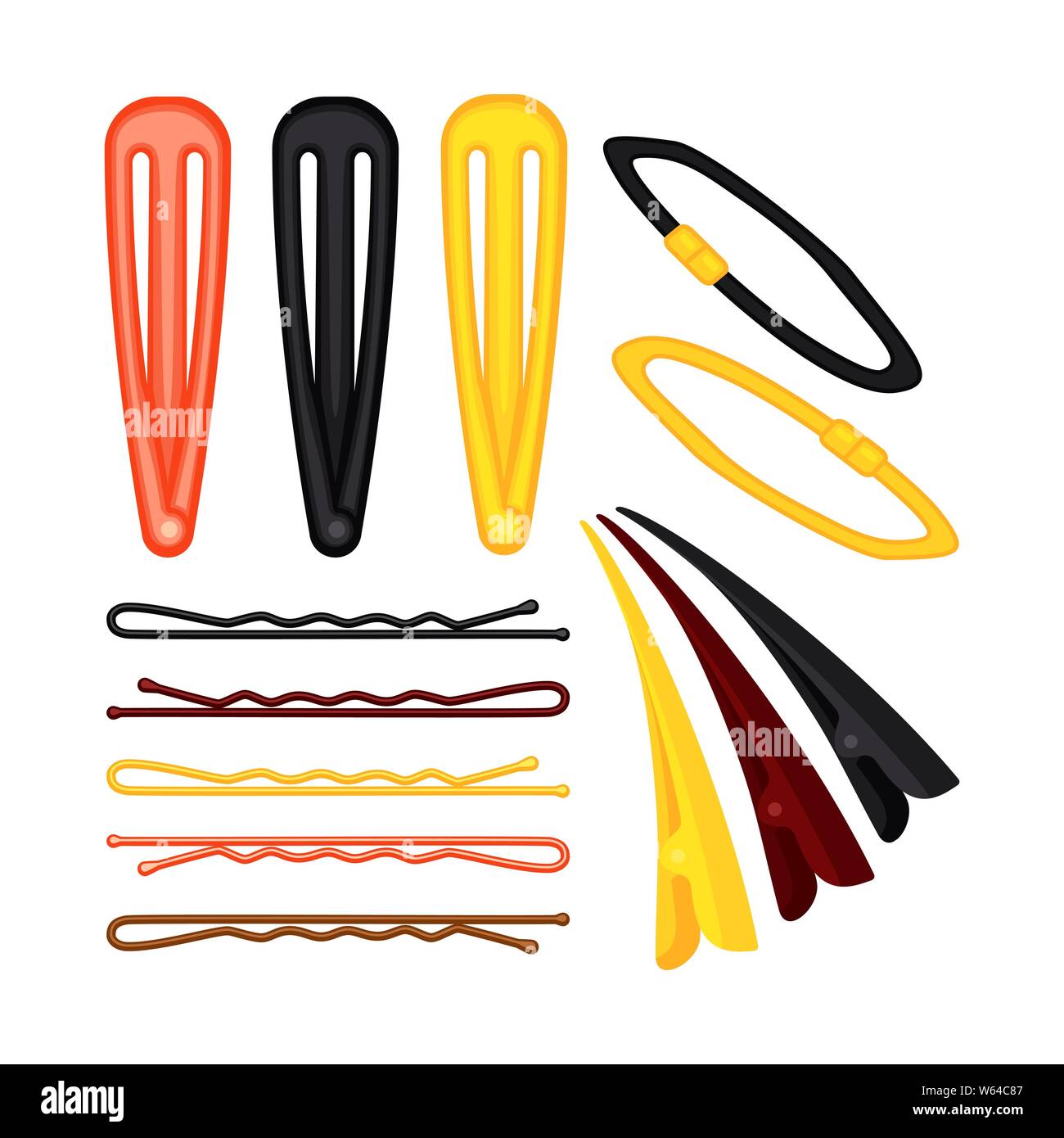 Colorful cartoon hair styling set Stock Vector Image & Art - Alamy