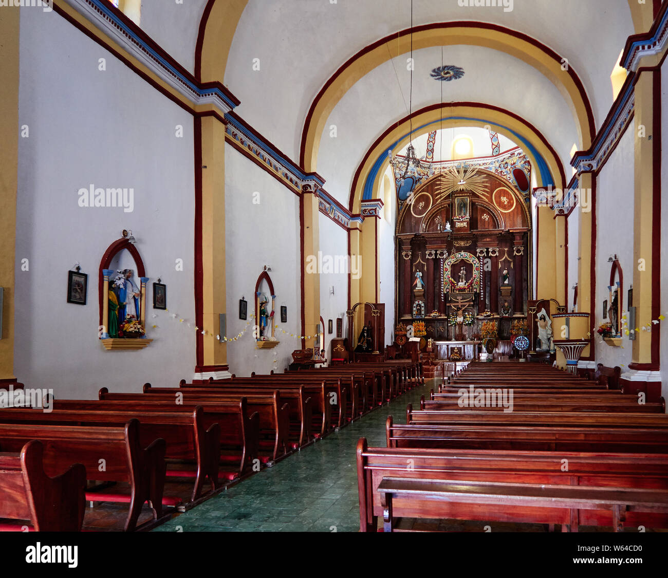 North America, MEXICO, Puebla state, the village church of Jonotla ...