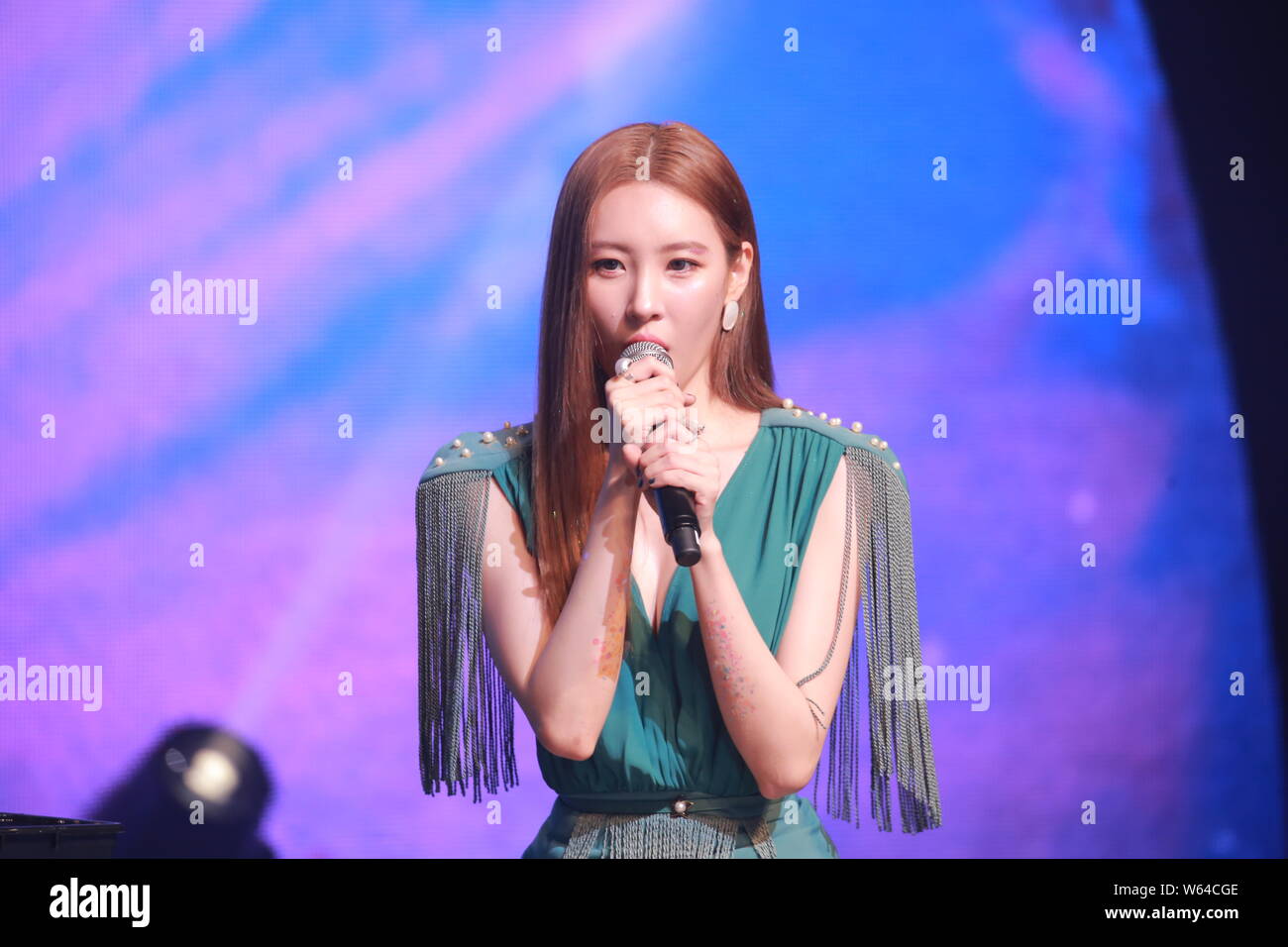 South Korean singer Lee Sun-mi, better known as Sunmi, speaks at the ...