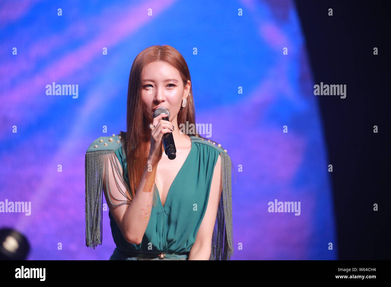 South Korean singer Lee Sun-mi, better known as Sunmi, speaks at the ...