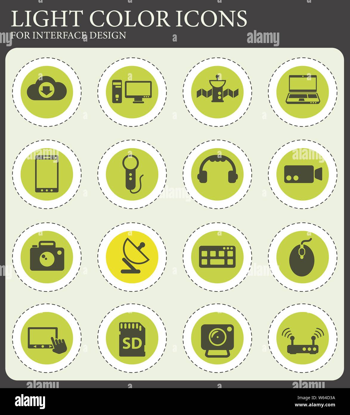 hi tech vector icons for web and user interface design Stock Vector ...