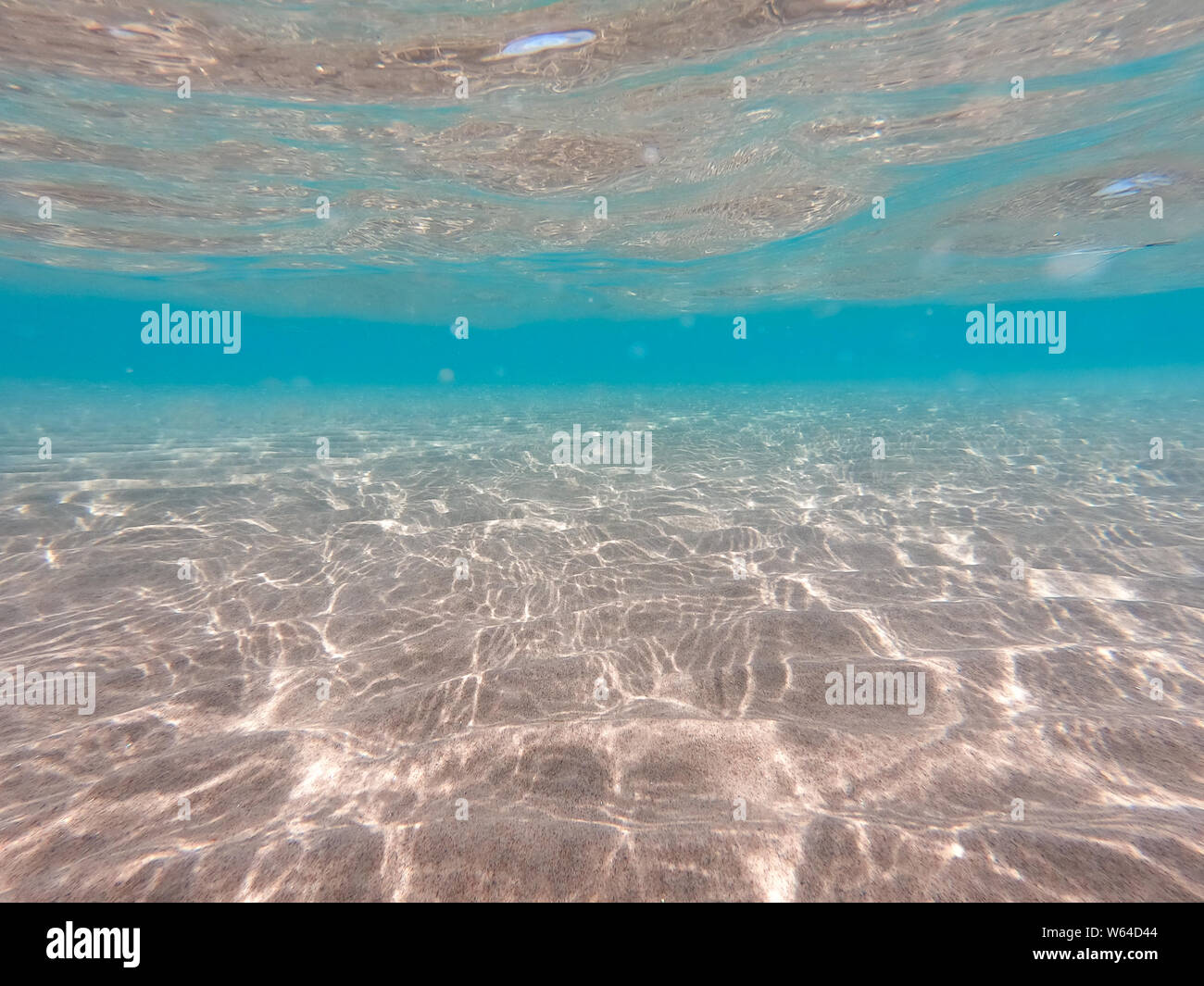 underwater background with sandy sea bottom. Beautiful texture of the ...