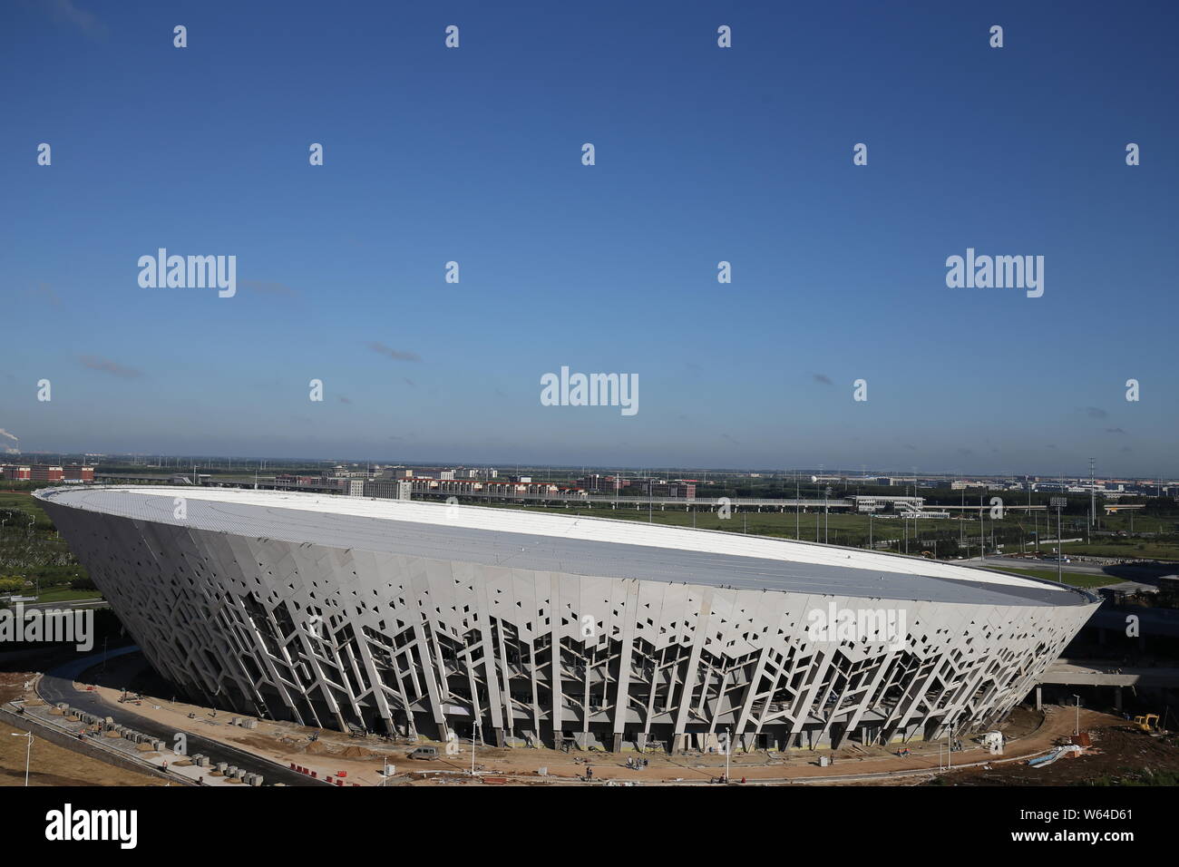 A view of the Changchun Olympic Park under construction in Changchun ...