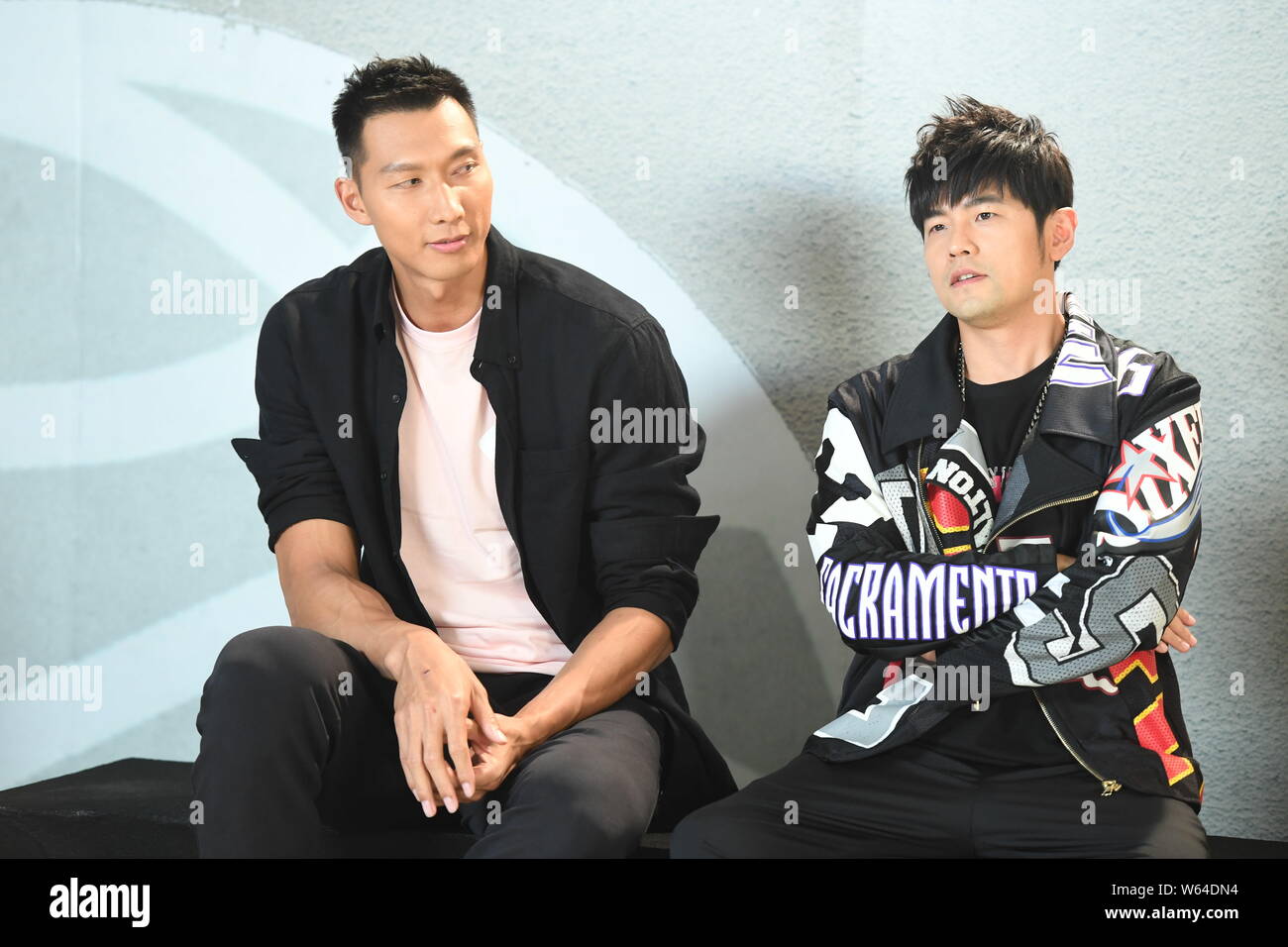 Taiwanese singer and actor Jay Chou, right, and Chinese basketball ...