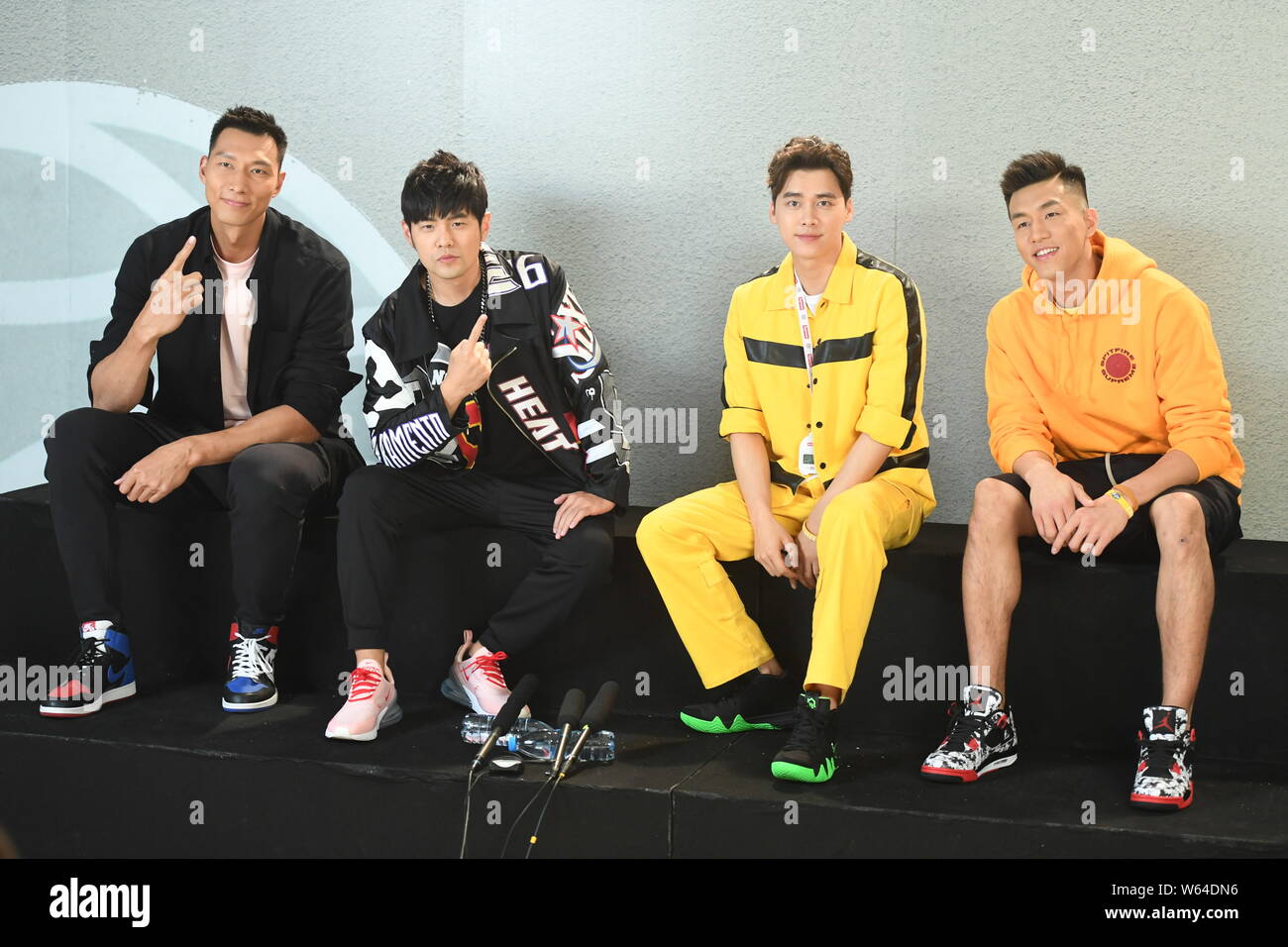 (From left) Chinese basketball player Yi Jianlian, Taiwanese singer and ...