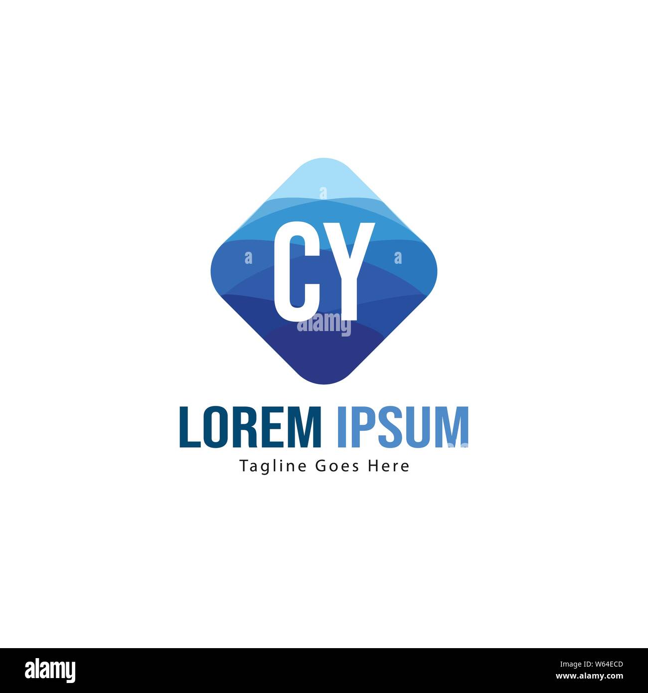 Initial CY logo template with modern frame. Minimalist CY letter logo ...