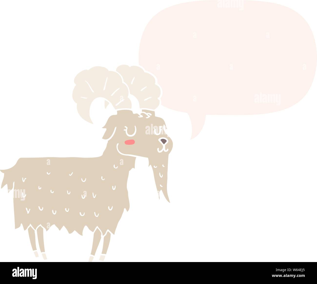 cartoon goat with speech bubble in retro style Stock Vector Image & Art ...