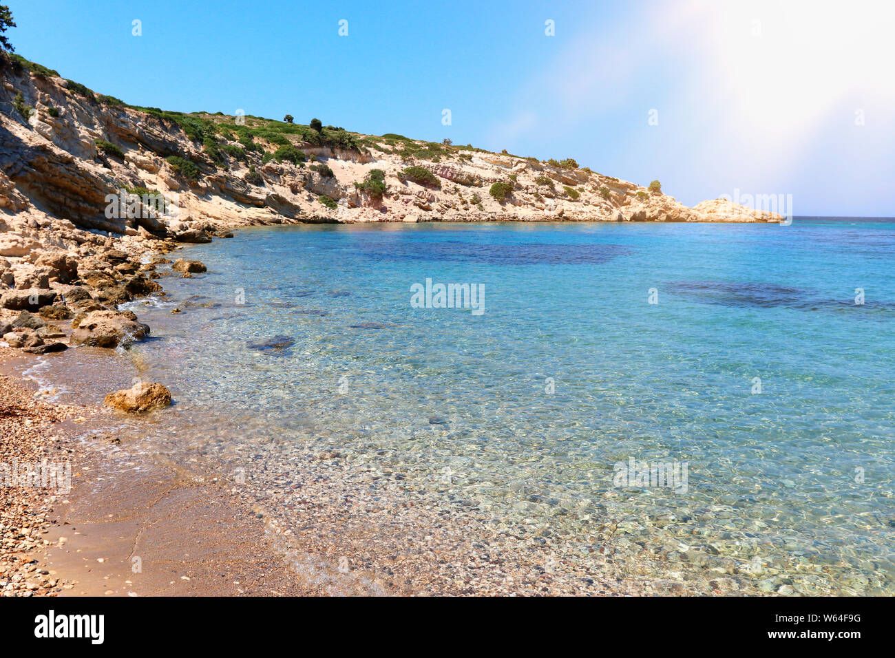 nature image of the beautiful Mediterranean sea with mountains at the ...