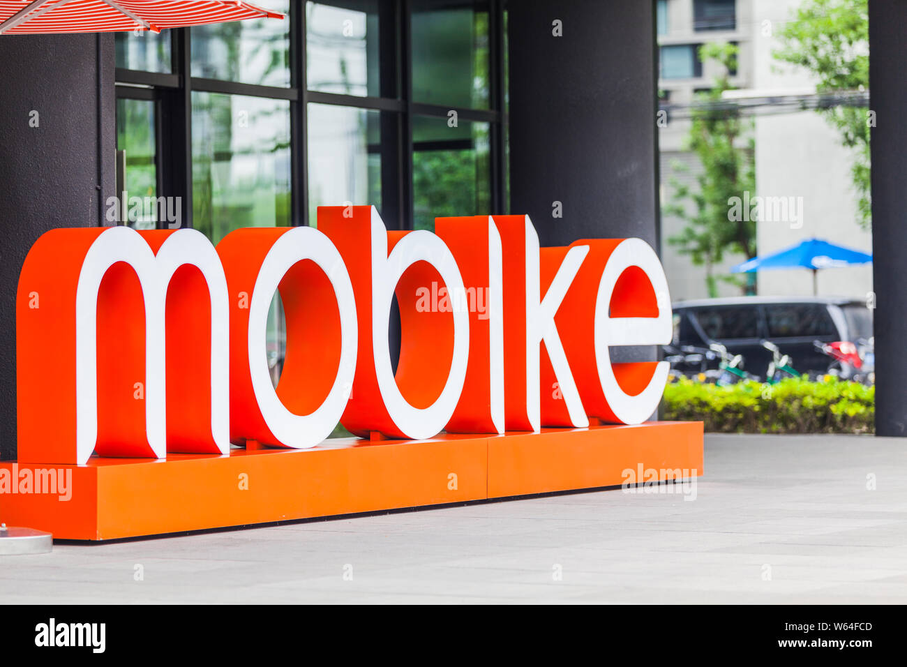--FILE--View of a logo of Mobike at an office of Chinese bike-sharing ...