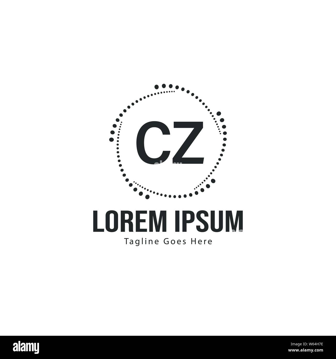 Initial CZ logo template with modern frame. Minimalist CZ letter logo ...