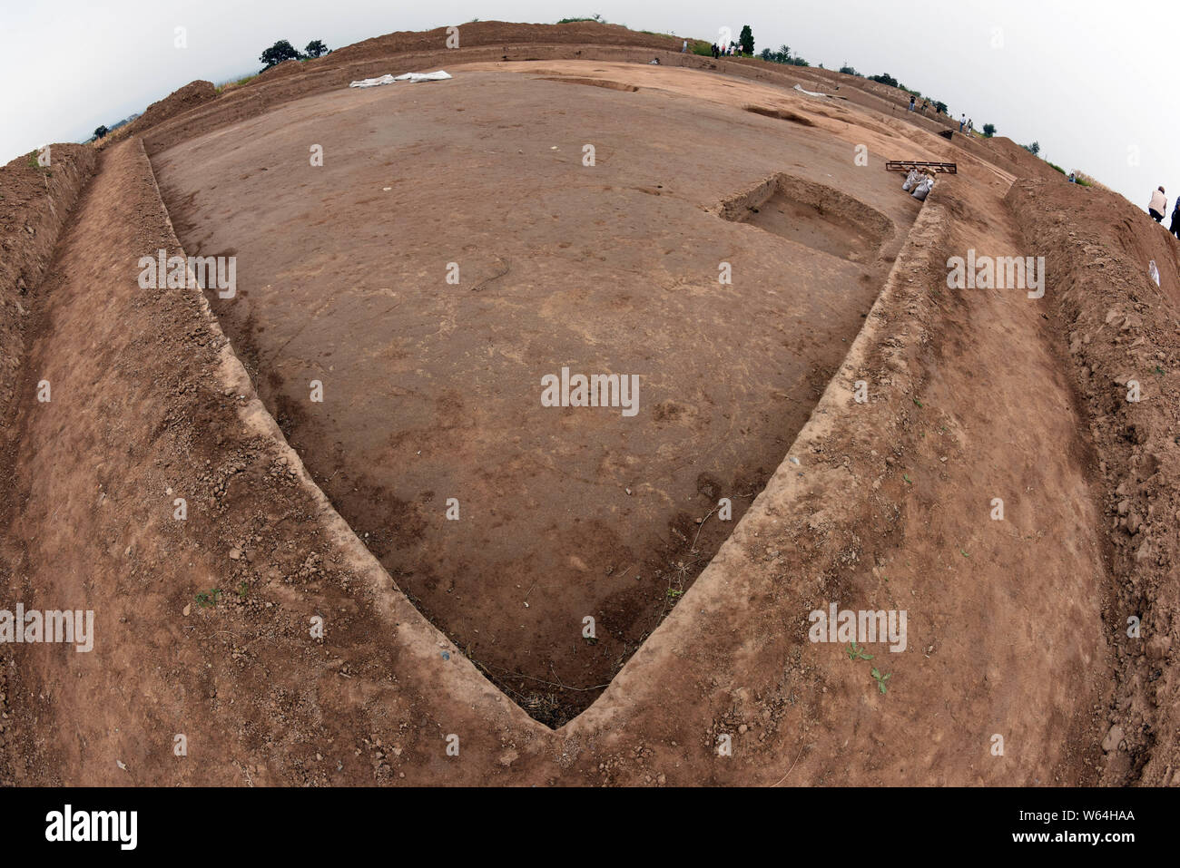 View of the excavation site of the ruins of Taosi, the 4,200-year-old ...