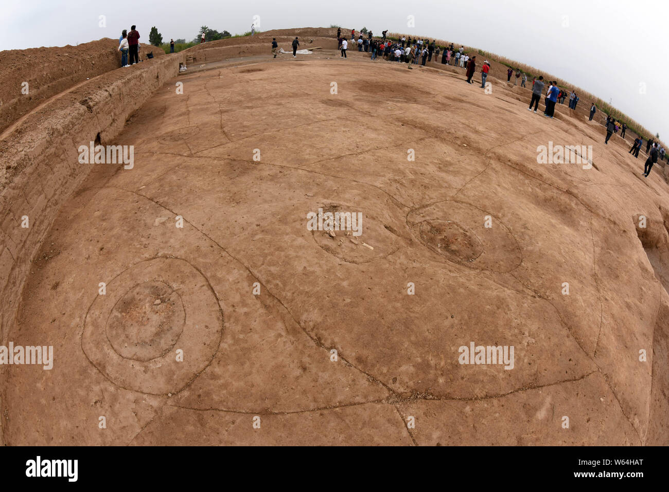 View of the excavation site of the ruins of Taosi, the 4,200-year-old ...