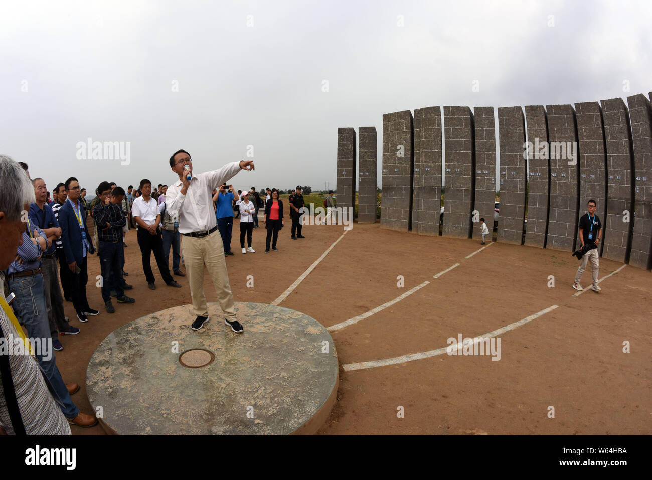 People visit the excavation site of the ruins of Taosi, the 4,200-year ...