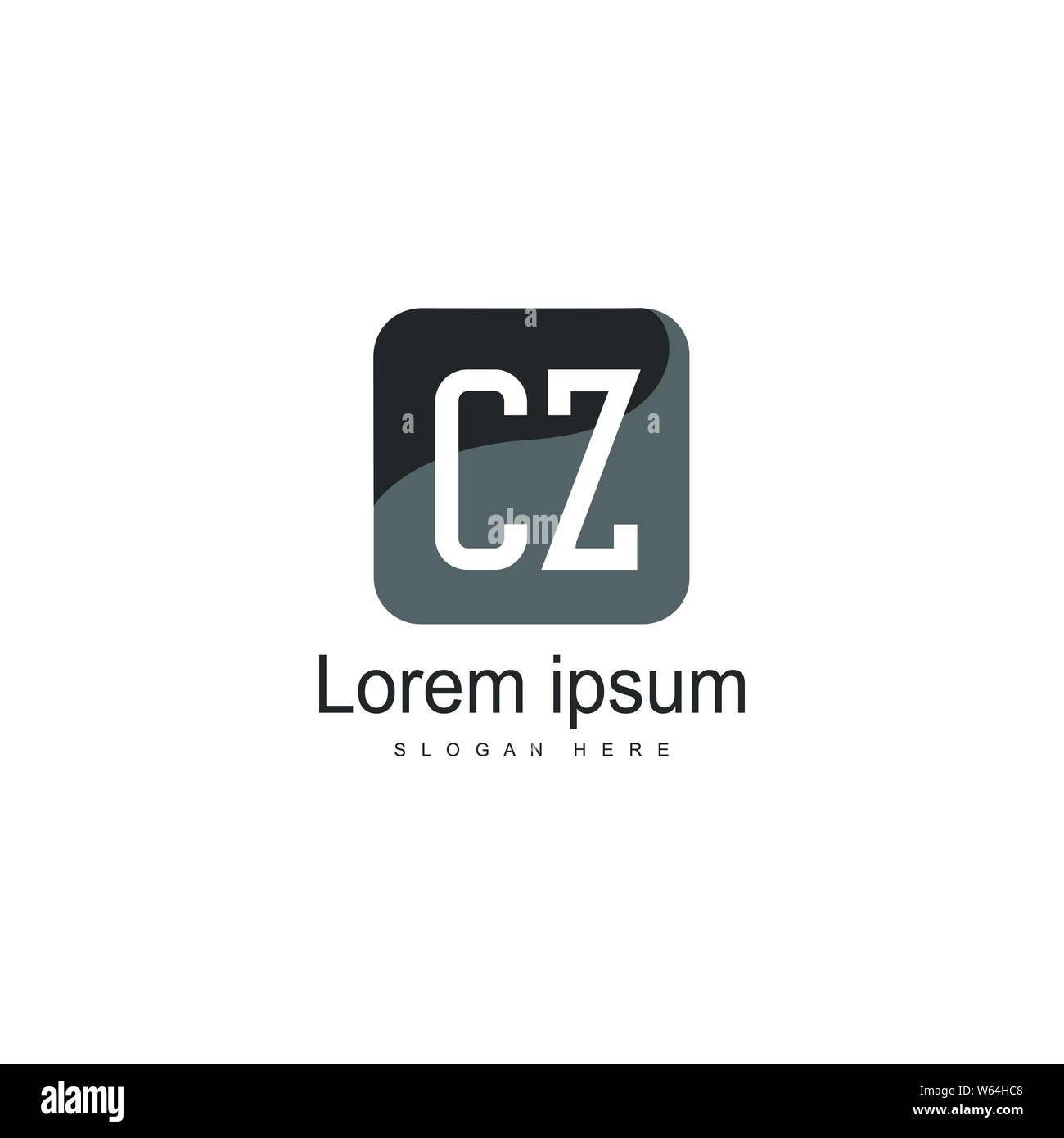 Initial CZ logo template with modern frame. Minimalist CZ letter logo ...