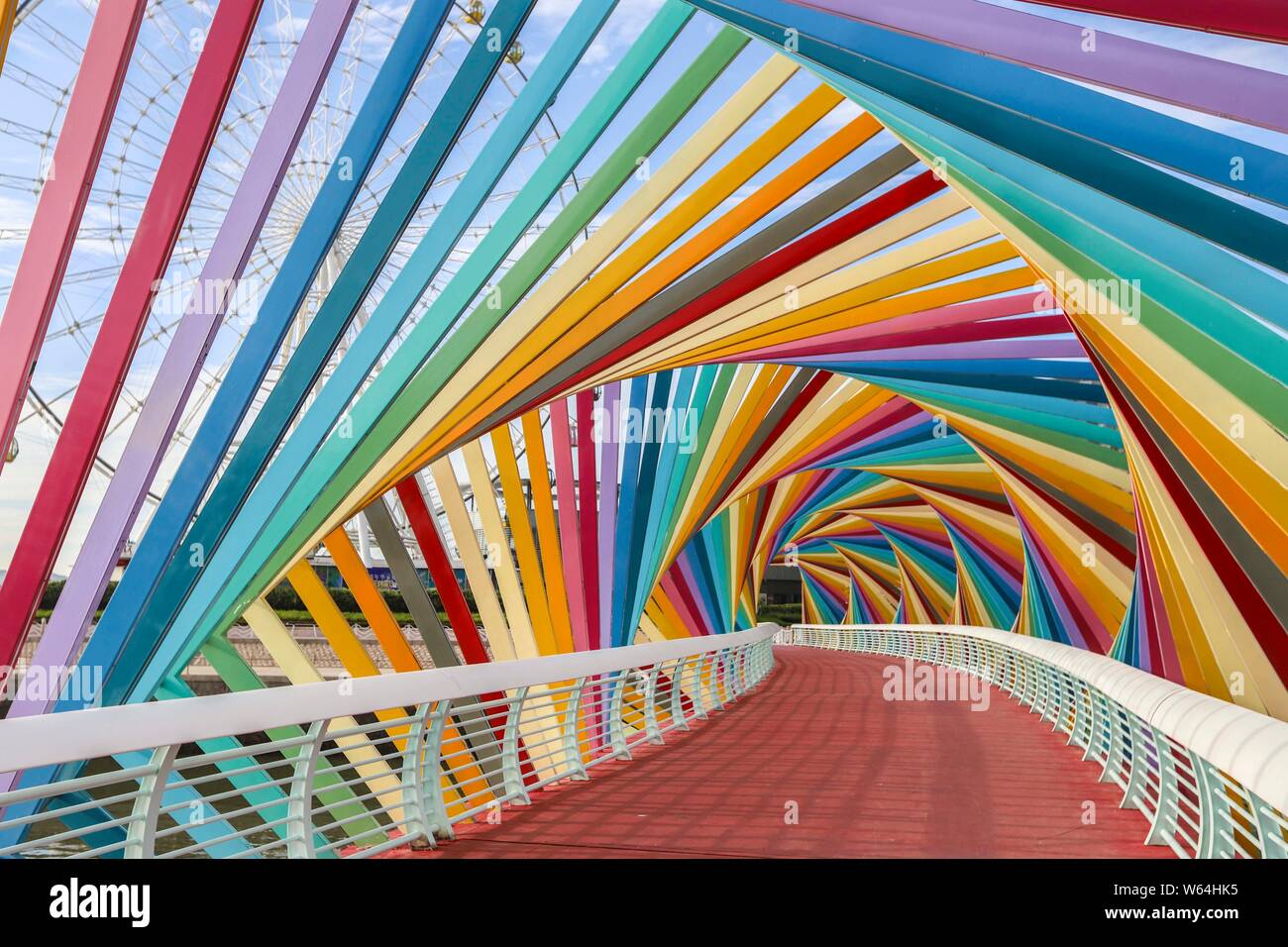 View of the "Qicai bridge", which means bridge of seven colors in ...